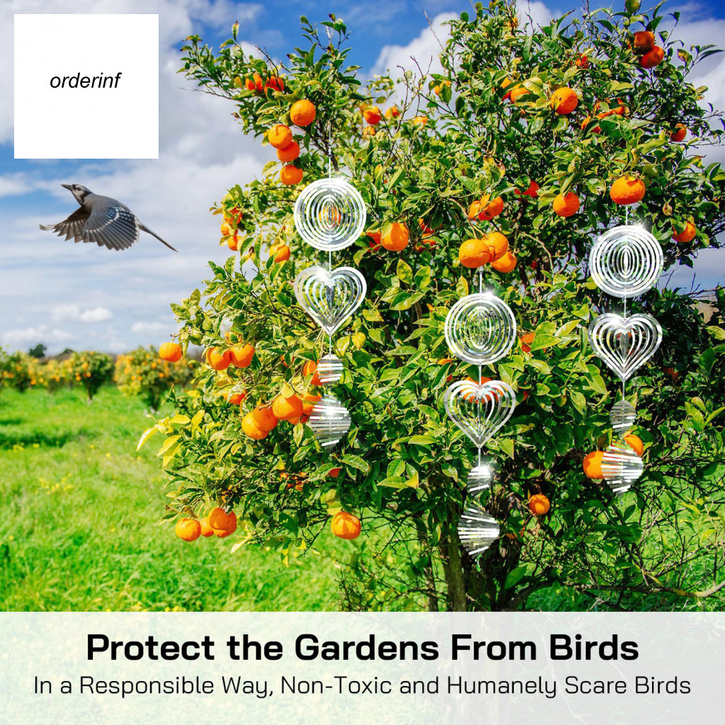 OR_ Anti-bird Wind Spinner Metal Bird Deterrent Spinner Reflective 3d ...