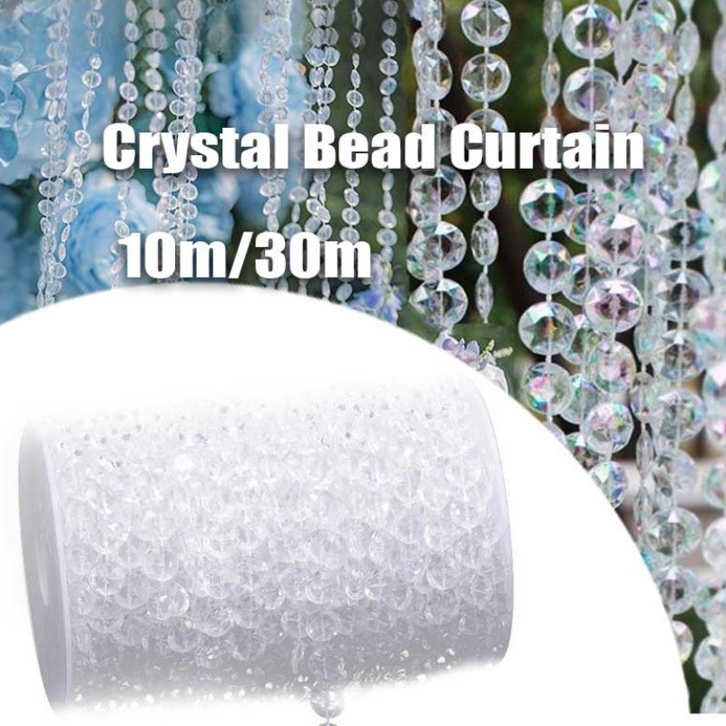 【STOCK】30M Crystal Bead Curtain Hanging Crystal Beads Strings Wedding ...