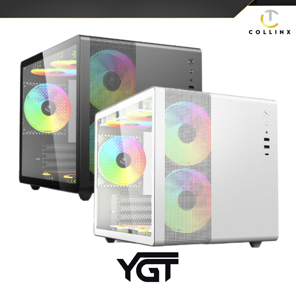 YGT V300 Chamber Case mATX/ITX | Black White | Integrated Casing with Curved Edges| Collinx ...