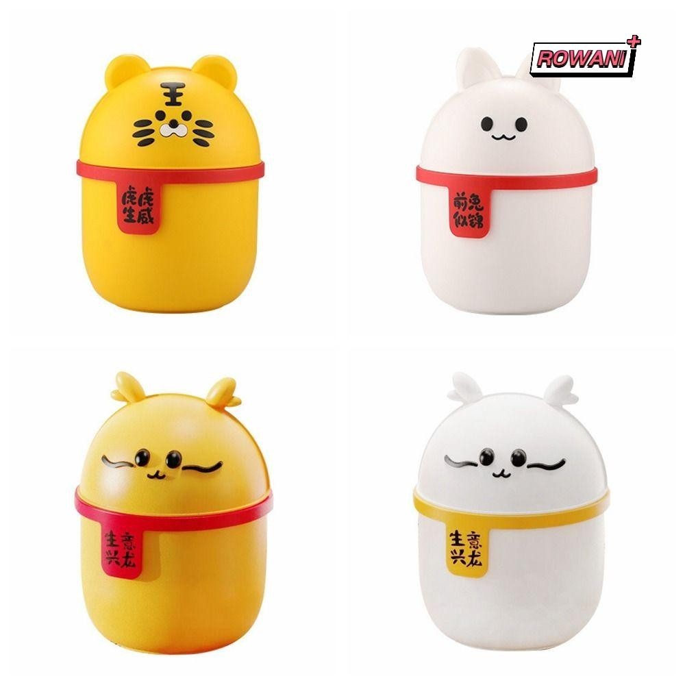 ROWAN1 Desktop Garbage, Rabbit|Desktop Dustbin, Mini Cute Dragon Trash ...