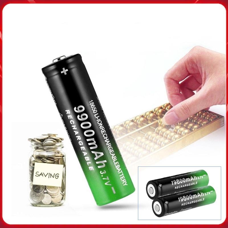 3.7v 18650 9900mah Li-Ion Rechargeable Battery For Flashlight ...