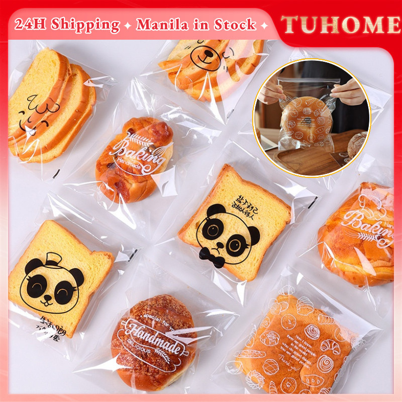 100Pcs Cookies Packaging Bag Plastic Cookie Donut Bread Pastry Bag Food ...