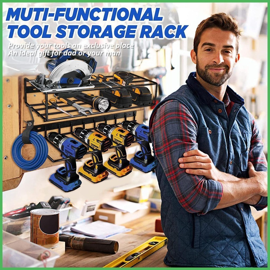 Electric Drill Storage Rack Tool Box Holder Workbench Tool Organizer ...