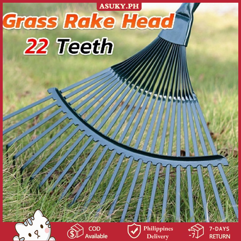 22 Teeth Grass Rake Head Outdoor Cleaning Weeding Agricultural Tool Garden Lawn Rakes | Shopee ...
