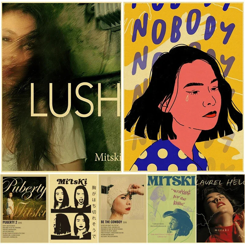 Mitski Posters Retro Kraft Paper Prints Lush/Nobody/Be The Cowboy Vintage Home Room Bar Cafe Art ...