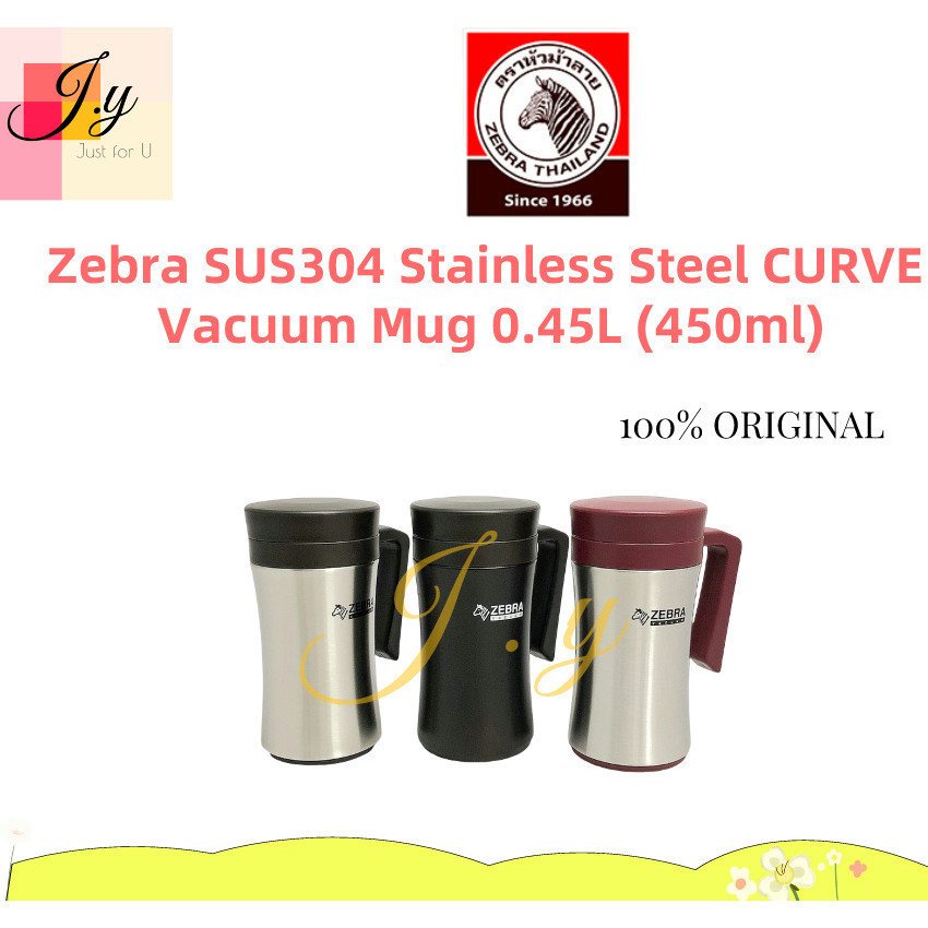 Zebra SUS304 Stainless Steel CURVE Vacuum Mug 0.45L (450ml) | Shopee ...