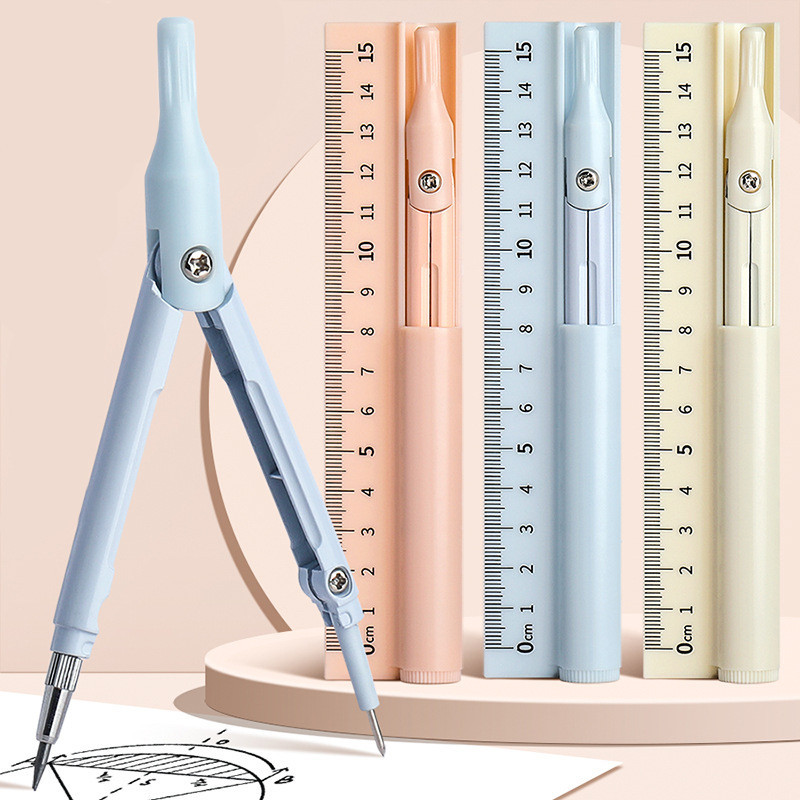 Pure Color Multifunction Ruler Pencil Compass Set Back to School ...