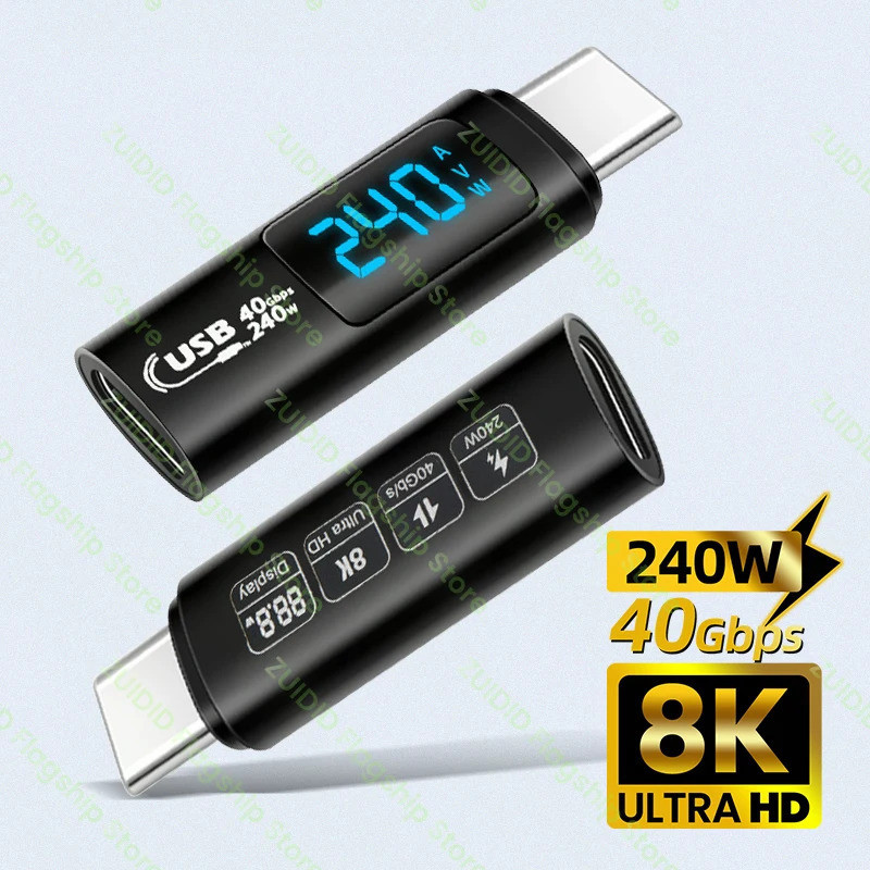LED Display PD240W USB4.0 40Gbps Type C to C Adapter 8K@60Hz 5A Fast Charging Cable for MacBook ...
