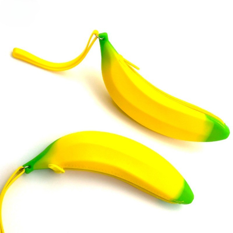 Portable Yellow Banana Coin Purse Bag Novelty Funny Silicone Purses ...