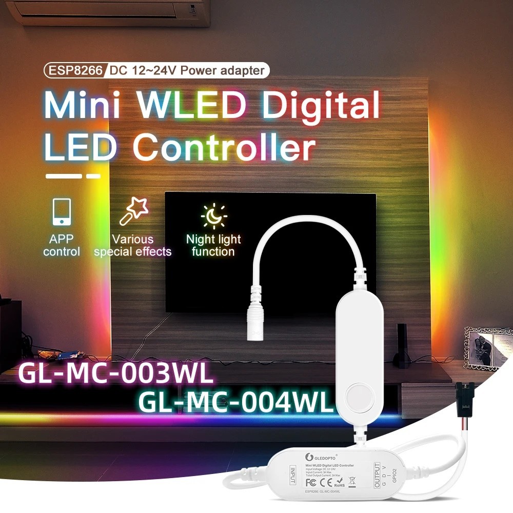 GLEDOPTO WLED ESP8266 Mini LED Wifi Controller DC5V/12-24V RGB IC DIY ...