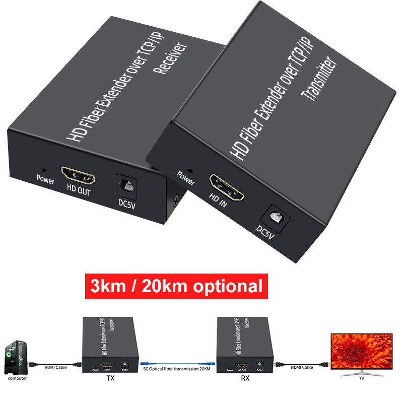 3Km HDMI Fiber Extender Over TCP/IP SC Fiber Optical Cable Vs 1080P ... 3Km HDMI Fiber Extender Over TCP/IP SC Fiber Optical Cable Vs 1080P ...