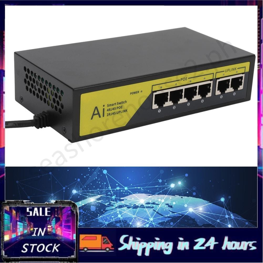 Seashorehouse2 6 Port PoE Switch 4 10/100mbps POE Ports Low Heat ...