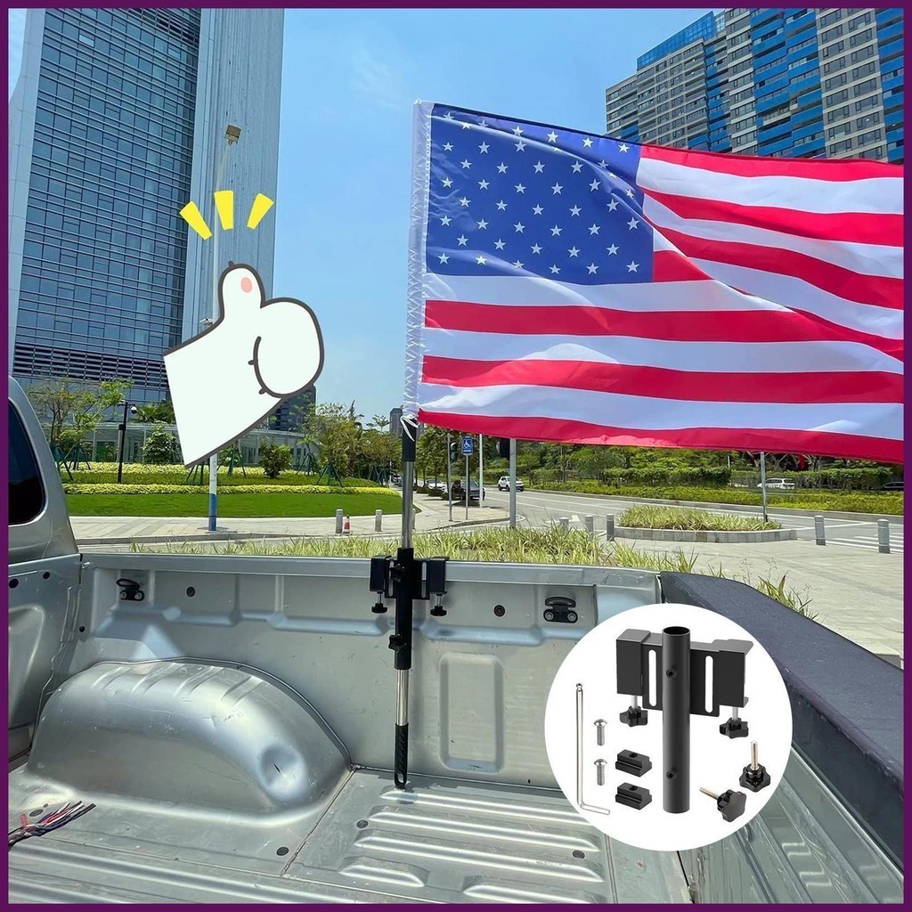 Flag Mount for Truck No Drilling Car Flag Mount Black Hitch Mount ...