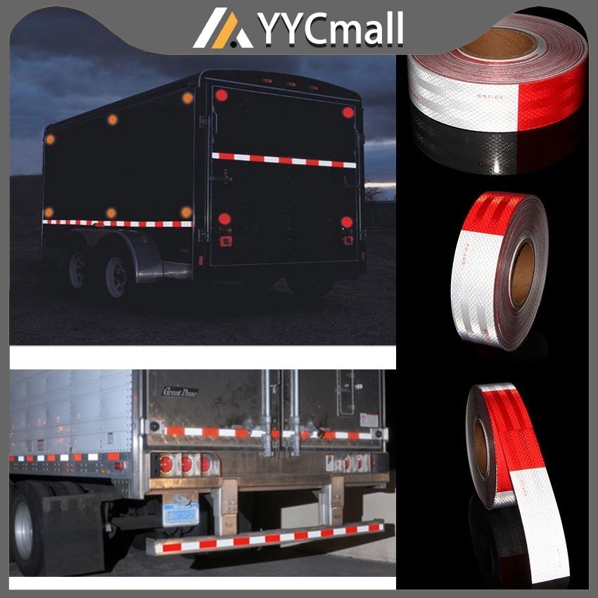 30M Truck Reflective Stickers Truck Red And White Warning Sign Tape ...