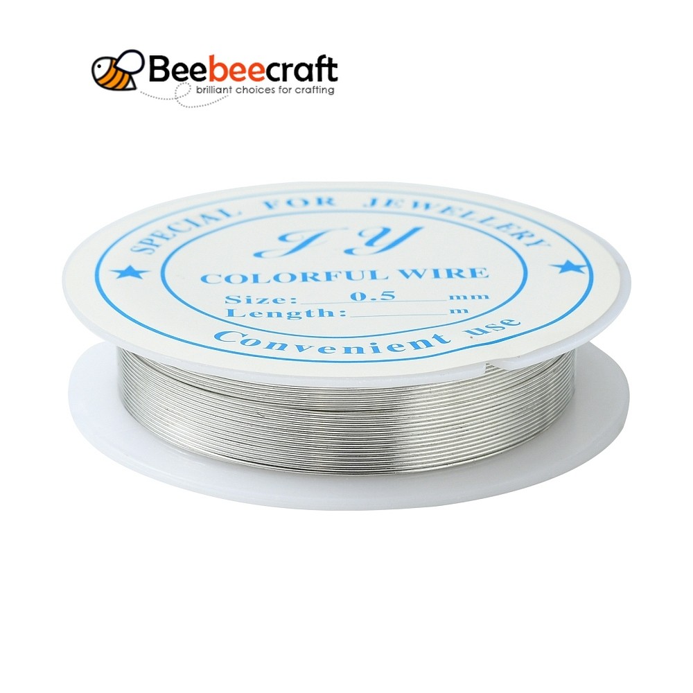 1Roll Round Iron Wire Silver 24 Gauge 0.5mm about 7m/roll | Shopee ...