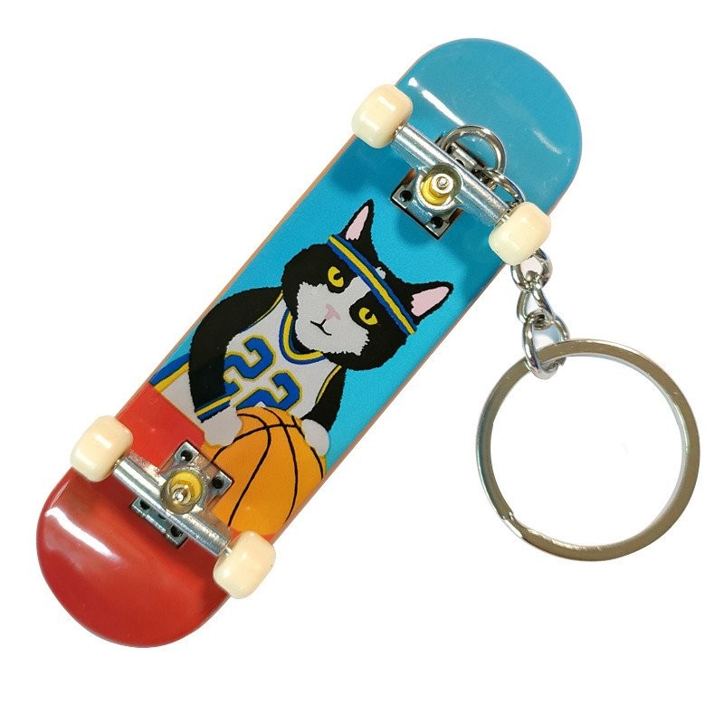 Single Stable Pattern Four-Wheel Double Kick Mini Finger Skateboard Bag ...