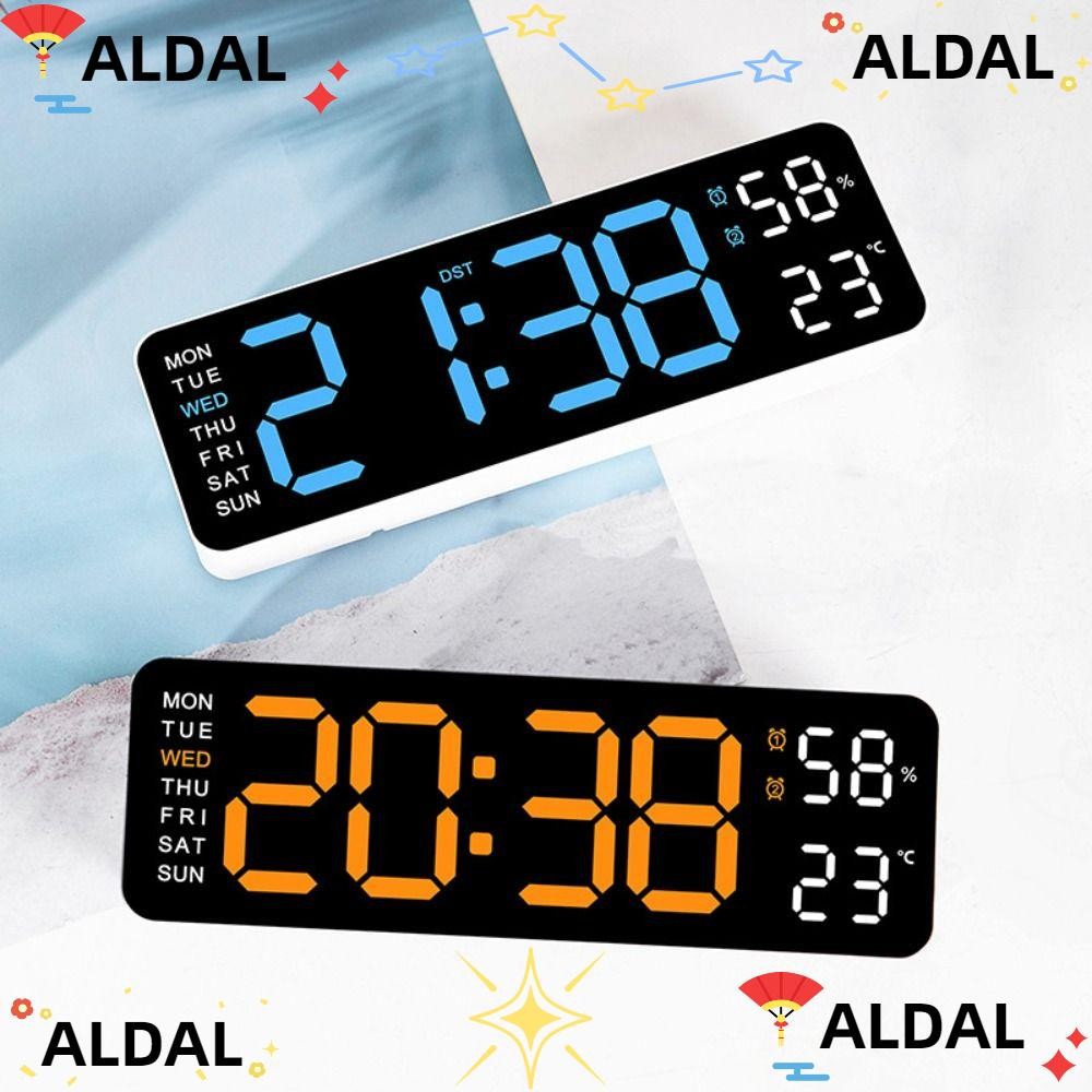 ALDAL Electronic Wall Clock, Wall-mounted Temperature Digital LED ...