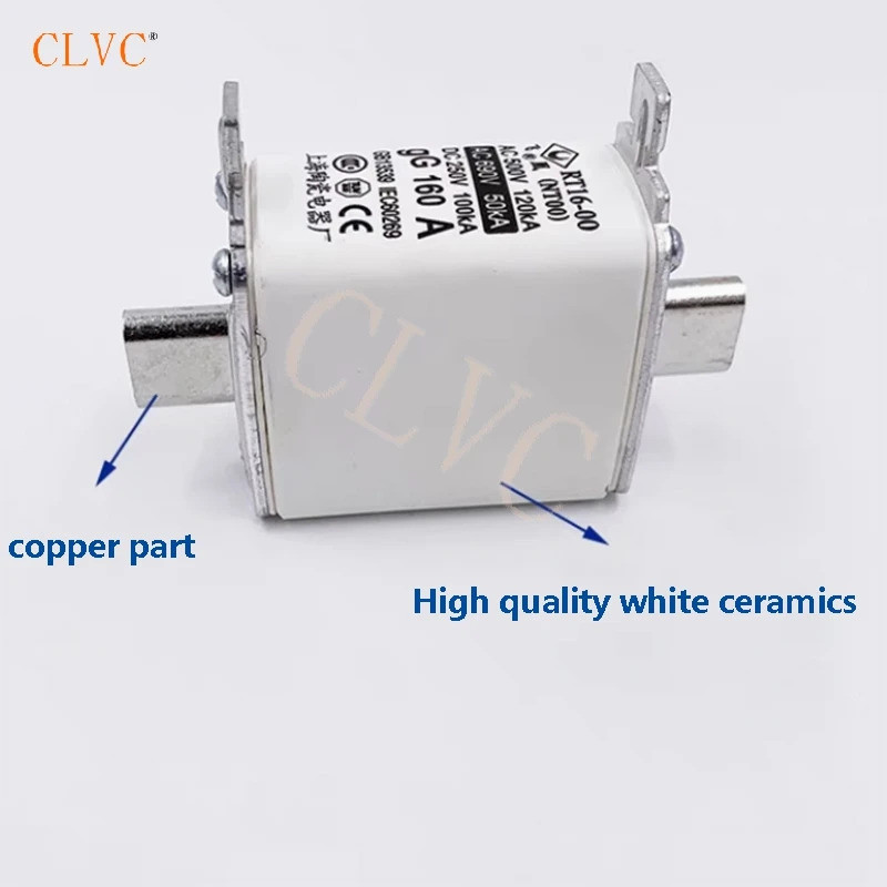 High quality white ceramics AC500V 660V CE HRC ceramic fuse NT00 fuse ...