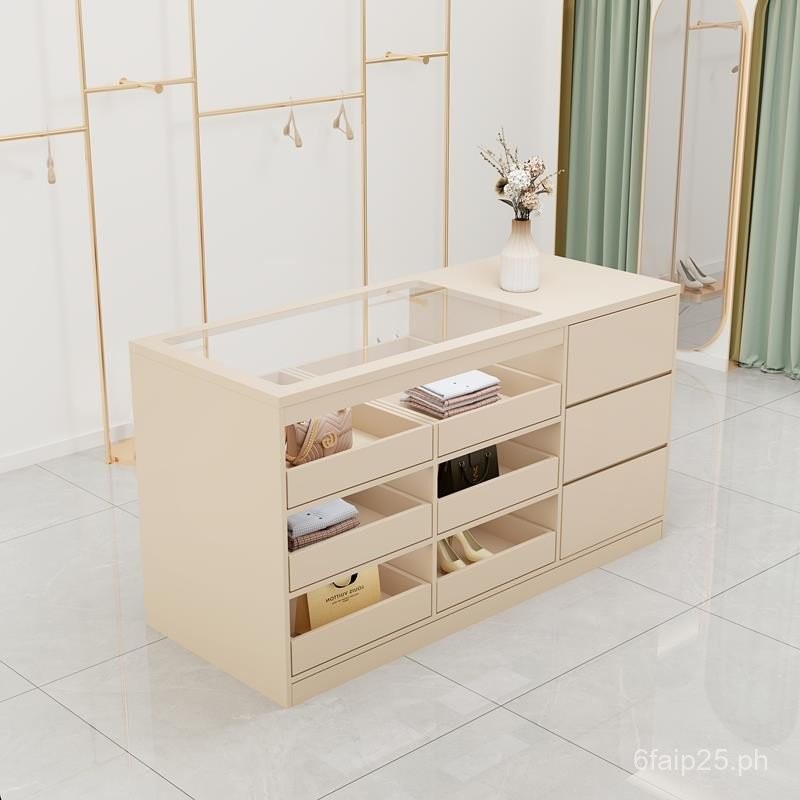 Clothing Store Island Cabinet Display Stand Cash Register Counter ...