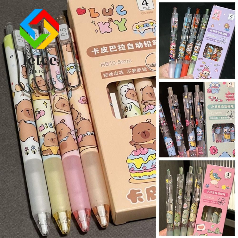 LETCE 4PCS/Set Mechanical Pencil, 0.5mm with Eraser Automatic Pencil ...