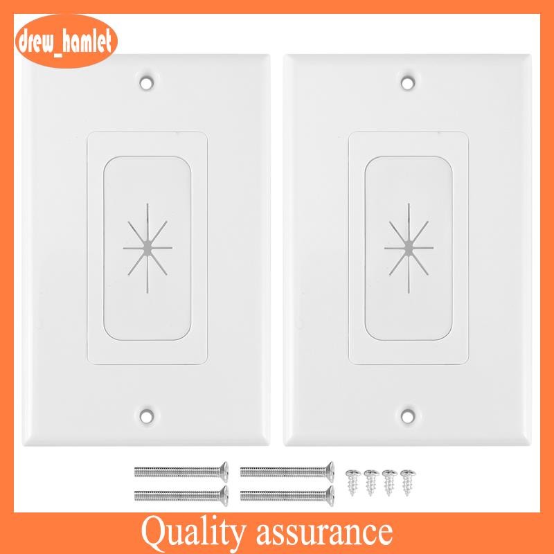 2 Pack Flexible Rubber Wall Grommet Insert with Decorator Wall Plate, 1 ...