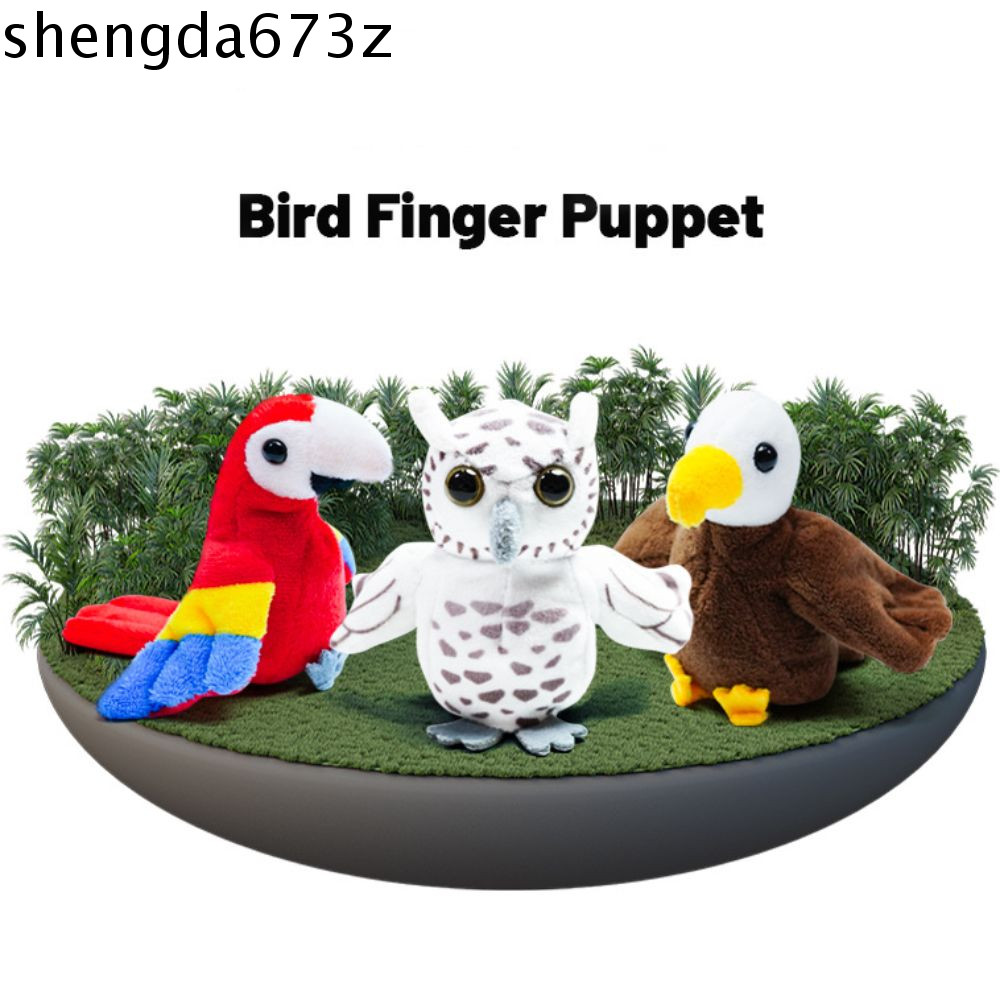 SHENGDA Bird Finger Puppet, Peacock Owl Stuffed Animal Parrot Finger ...