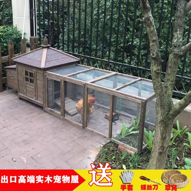 Villa Chicken Coop Breeding Outdoor Solid Wood Rabbit Cage Home Pet ...