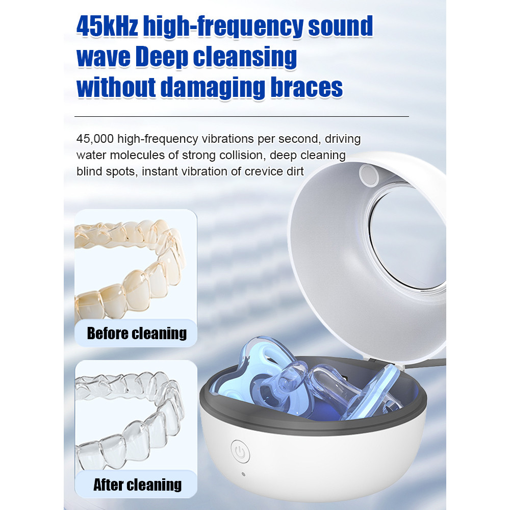 Ultrasonic Denture Cleaner with UVC Sanitizer/Portable Denture Case ...