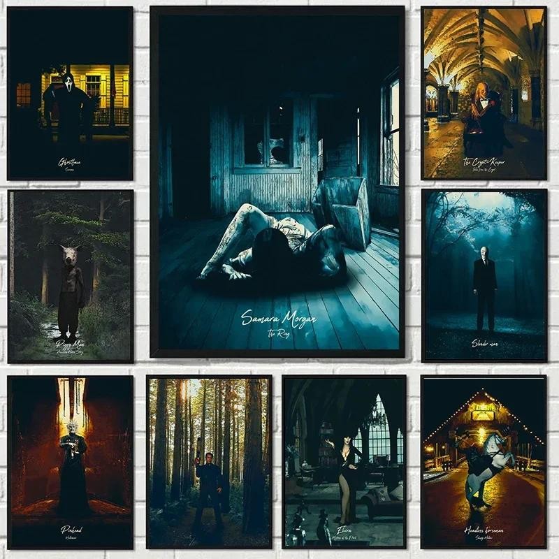 Movie Character Posters Samara Morgan Slender Man Ghostface Retro ...