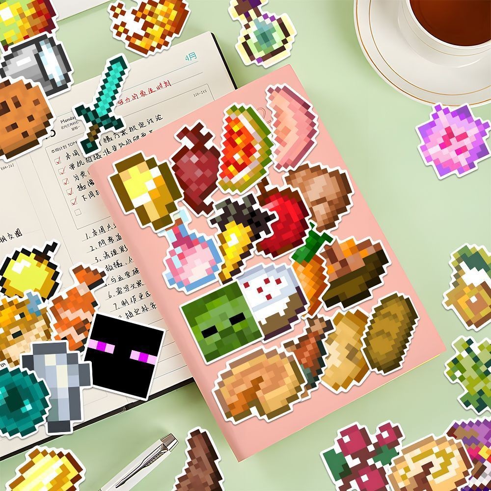 50Pcs Minecraft Sticker DIY My World Scrawl Pixel Style MC Game ...