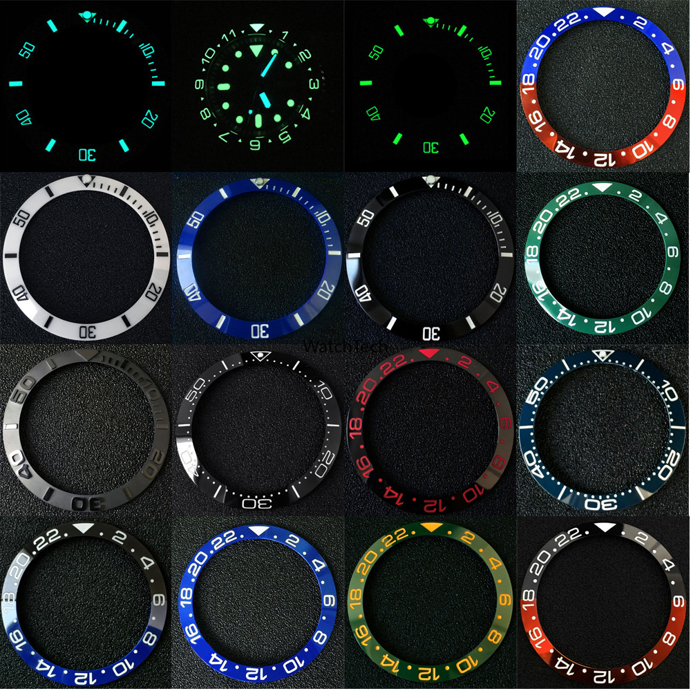 Sloped Blue Ceramic Watch Bezel Insert+Sticker for GMT Submariner ...