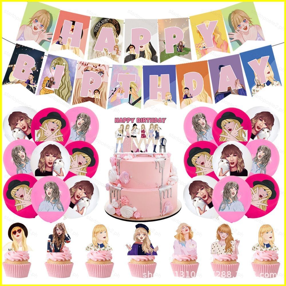 ST2 Taylor Swift Theme kids birthday party decorations banner cake ...