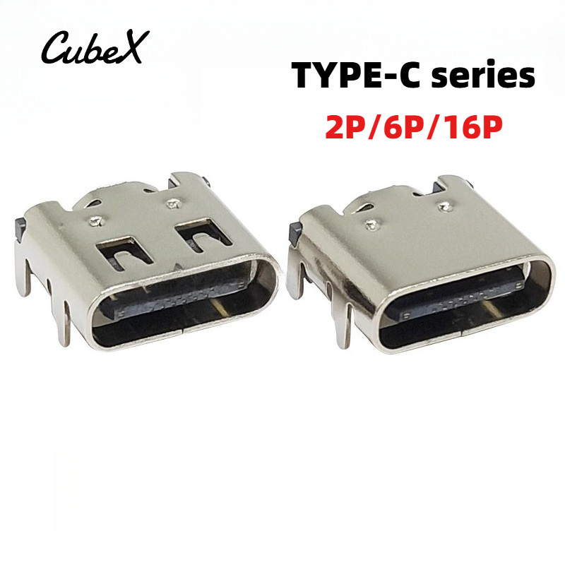 20Pcs Type-C Female socket Connector USB3.1 2P/6P/16P HD Transmission ...