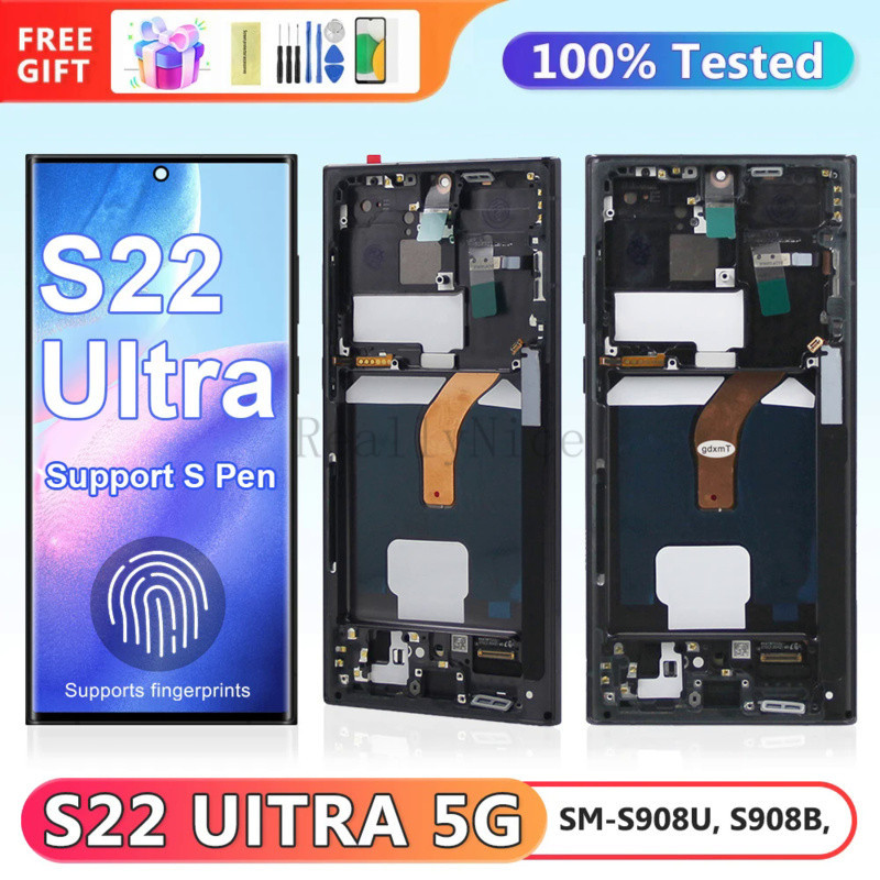AMOLED S22 Ultra Screen Assembly for Samsung Galaxy S22 Ultra 5G S908B ...