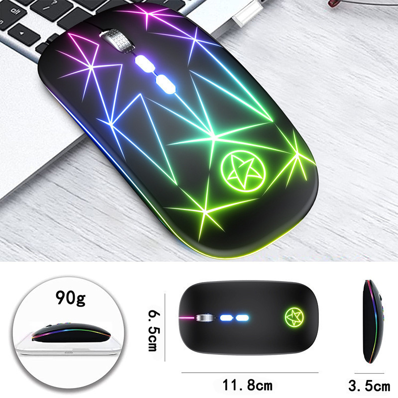 Wireless mouse rechargeable silent metal scroll wheel 2.4ghz dual DPI ...