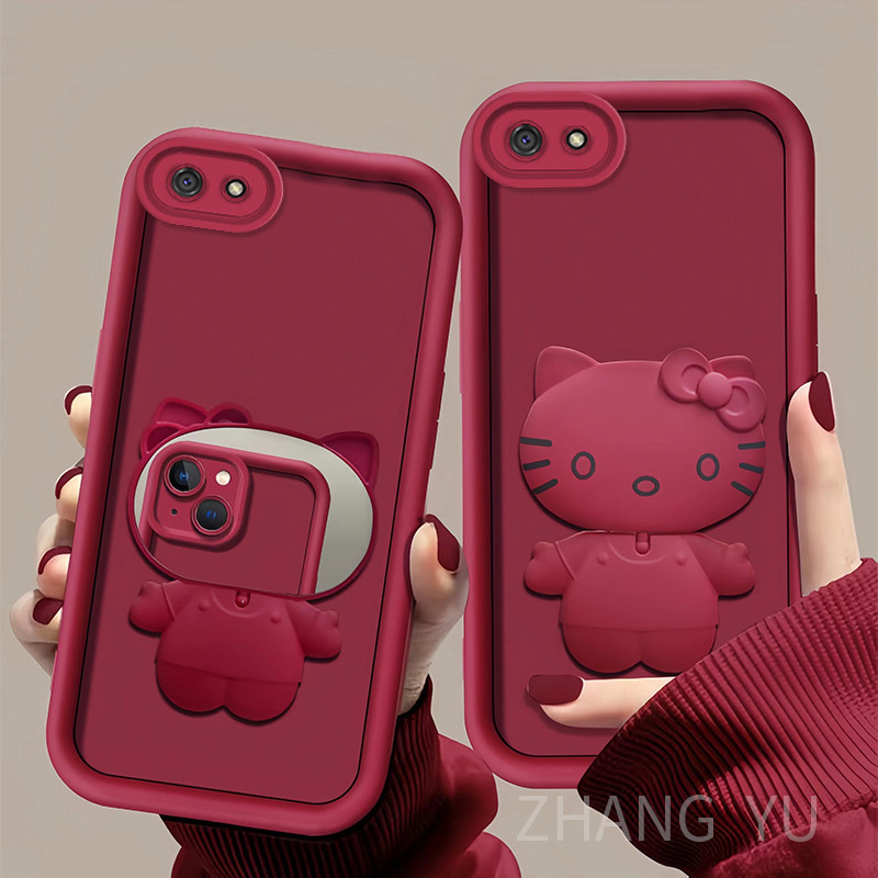 Casing OPPO A83 New phone case TPU soft case cat makeup mirror holder ...