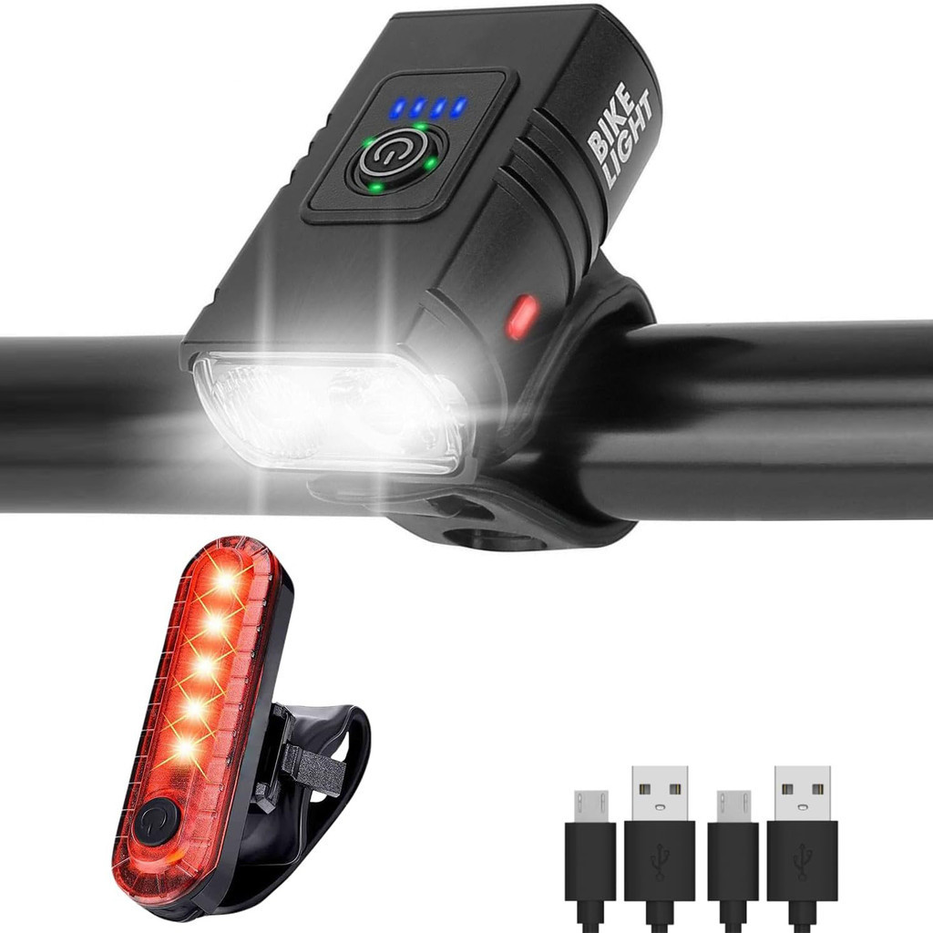 USB Charging LED Bike Light Set Front and Rear LED Aluminum Bicycle ...