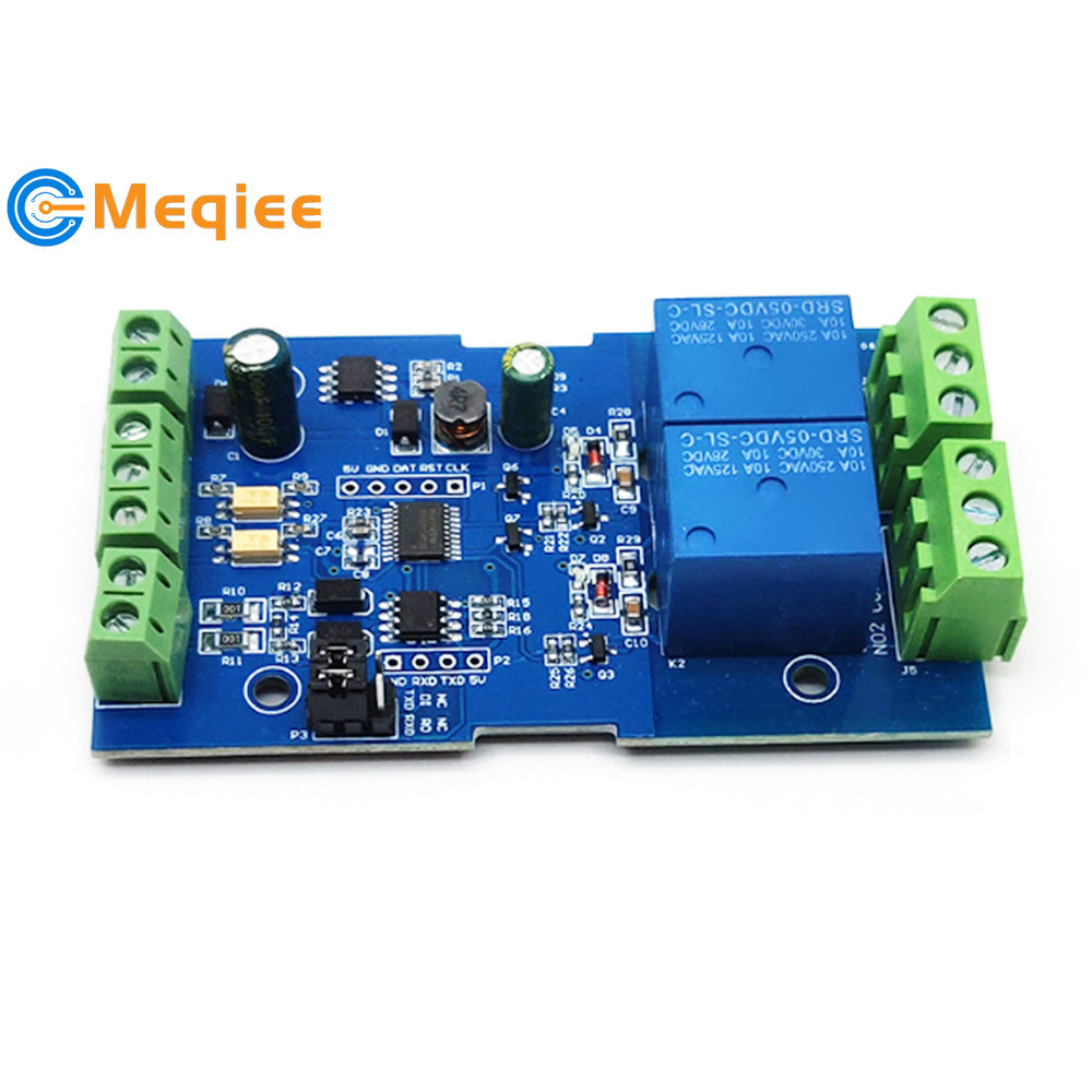 MODBUS RTU 7-24V Two-Way Relay Module RS485/TTL Anti-Reverse Connection ...