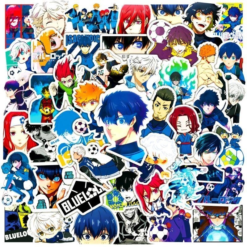 50pcs Anime Blue Lock Sticker Soccer Animation Cartoon Graffiti ...