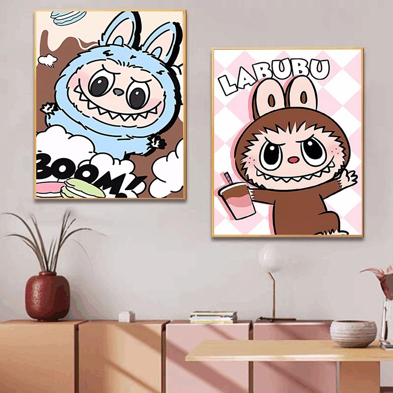 Cute Labubu Poster Cartoon Decorative Painting Photo Props Background ...