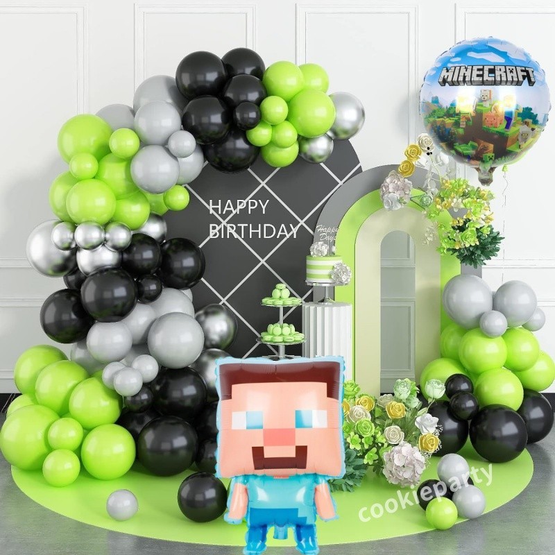 Minecraft Theme Balloon Steve Foil Balloons Garland Arch Kit Kids Toys ...