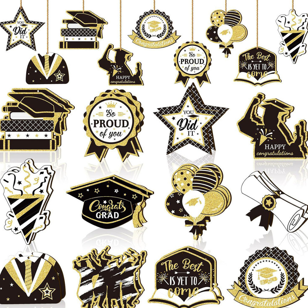 NEWSKY Graduation Wooden Decoration Hanging Graduation Tree Ornaments ...