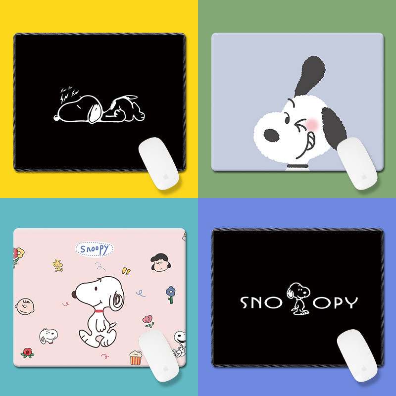 Snoopy Mouse Pad Small Desk Pads Cartoon Cute Mousepad Lock Edge Anti ...