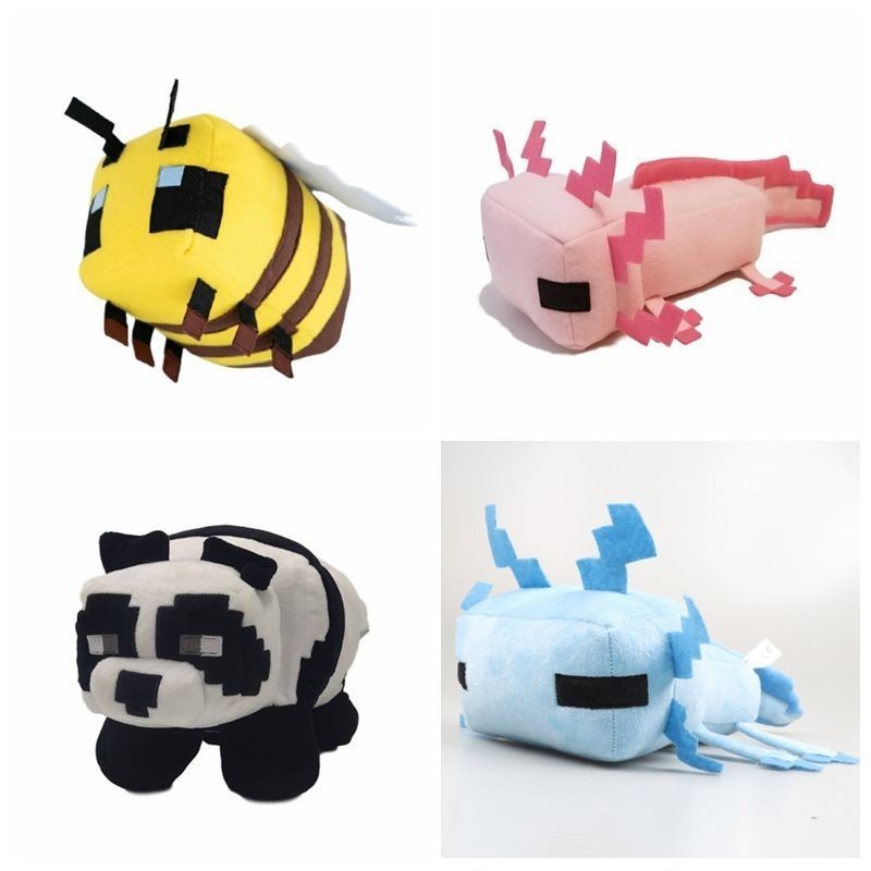 New Product Minecraft Game Doll Axolotl Pink Blue Four-legged Fish Doll ...