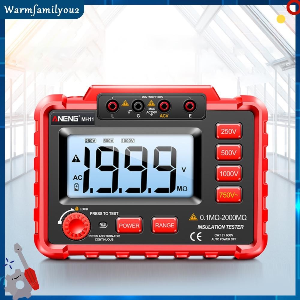 MH11 Digital Megohmmeter Electronic Megameters 2000 Counts Insulation ...