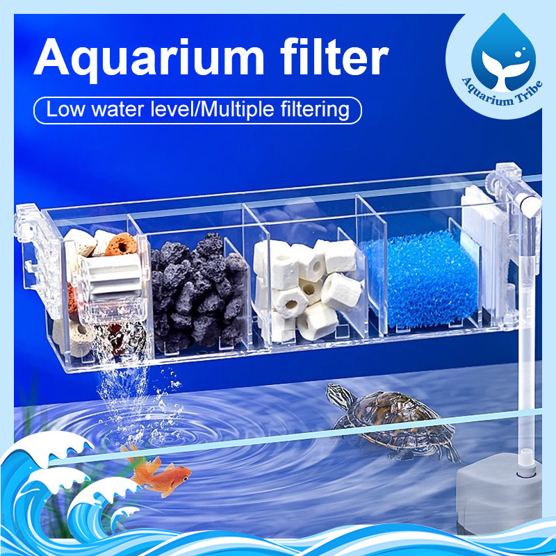 2-6 Grids Aquarium External Filter Box Fish Tank Filter Box With Water ...