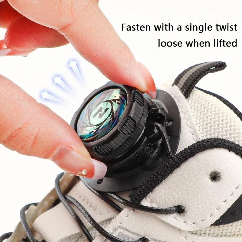 Rotating Metal Wire Swivel Automatic Buckle Rope Sneaker Shoelaces for ...