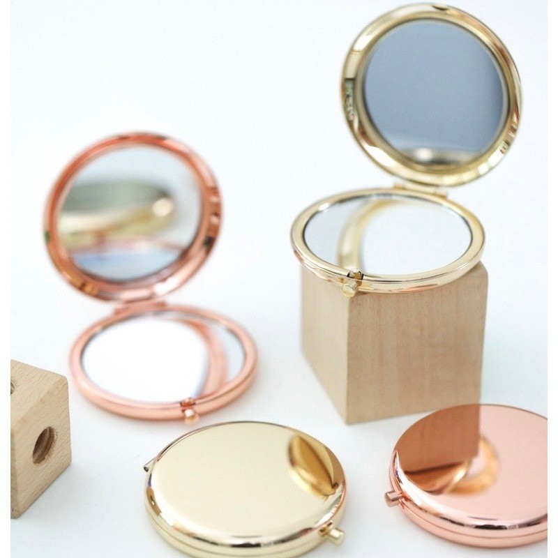 Round Foldable Metal Compact Mirror Makeup mirror Travel Mirror Gift ...
