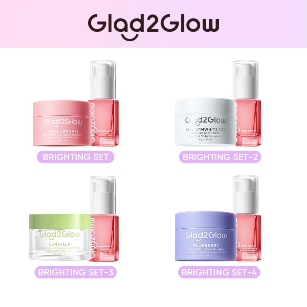 [G2G] Glad2Glow Brightening Set Aha Bha Pha/10% Niacinamide/5% Ceramide ...