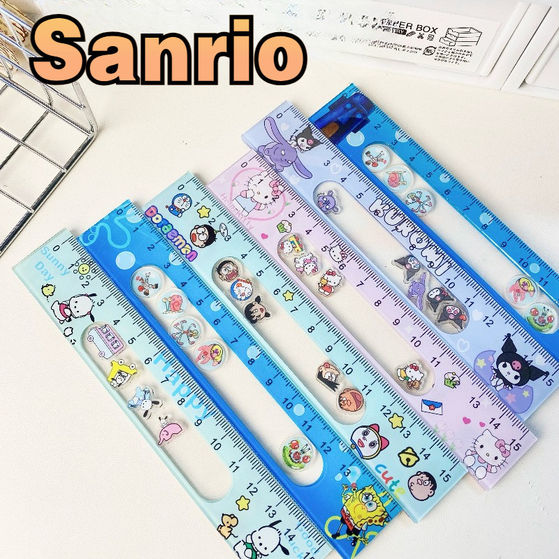 Sanrio Melody Kuromi Cinnamoroll Graduated Ruler Cute Cartoon Students ...